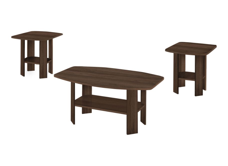 dark walnut 3 piece table set
